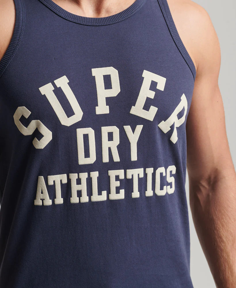 Superdry Vintage Gym Athletic Vest | Lauren Navy – LIFE FOR MEN