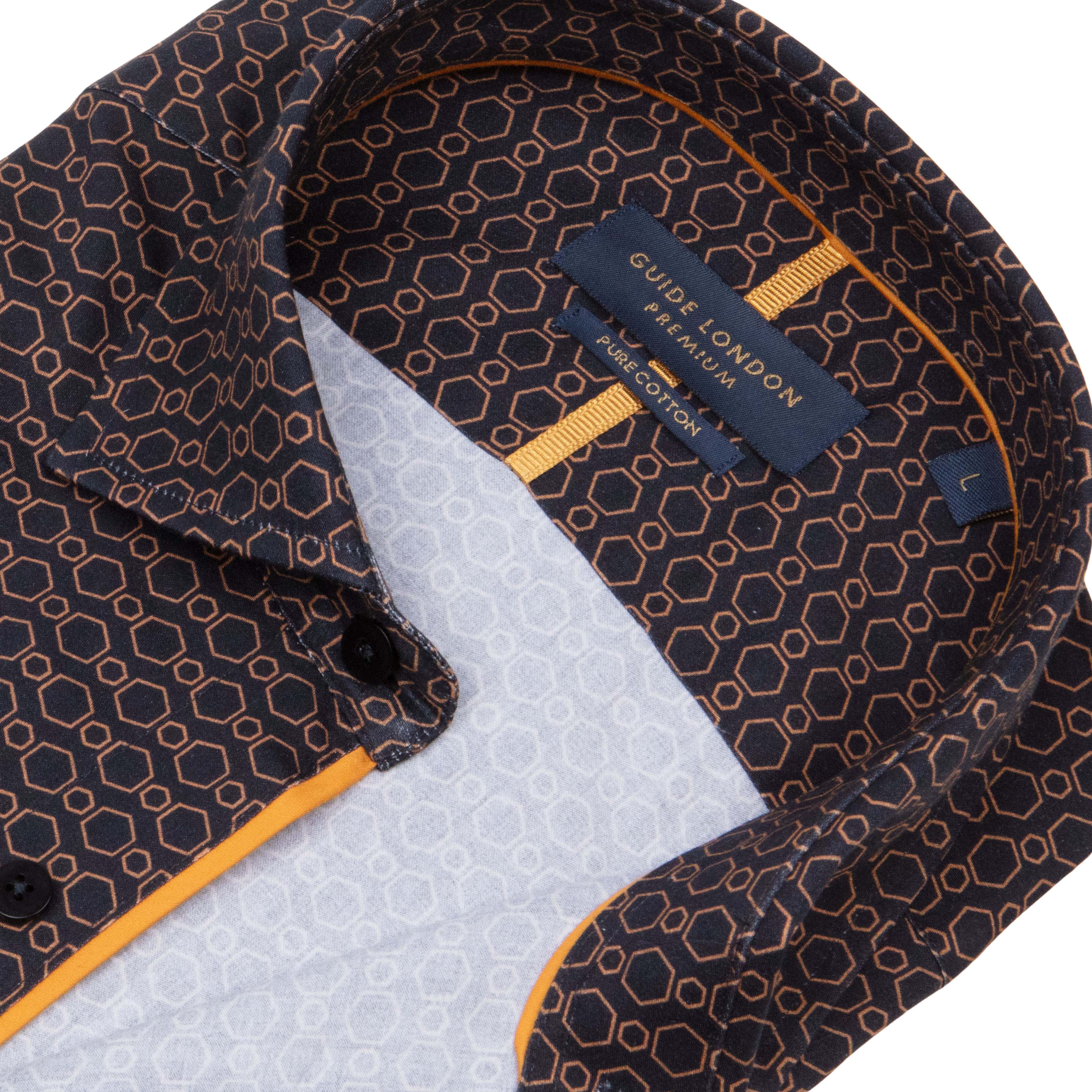 Guide London The Sophisticate Long Sleeve Shirt | Navy/Tan – LIFE FOR MEN