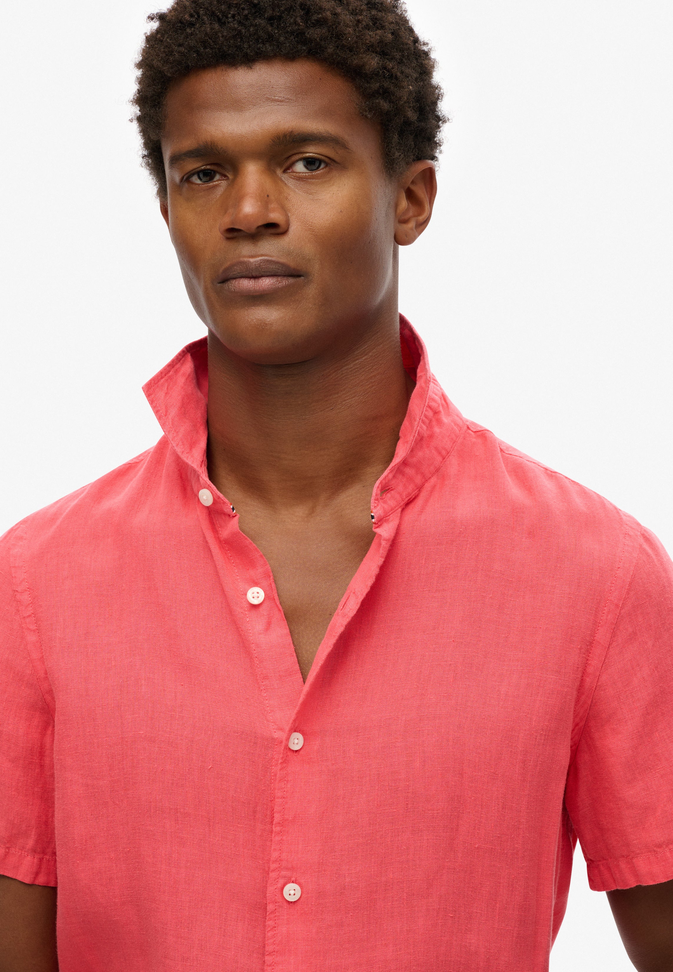Superdry Vacation Linen Short Sleeve Shirt | Hot Coral – LIFE FOR MEN