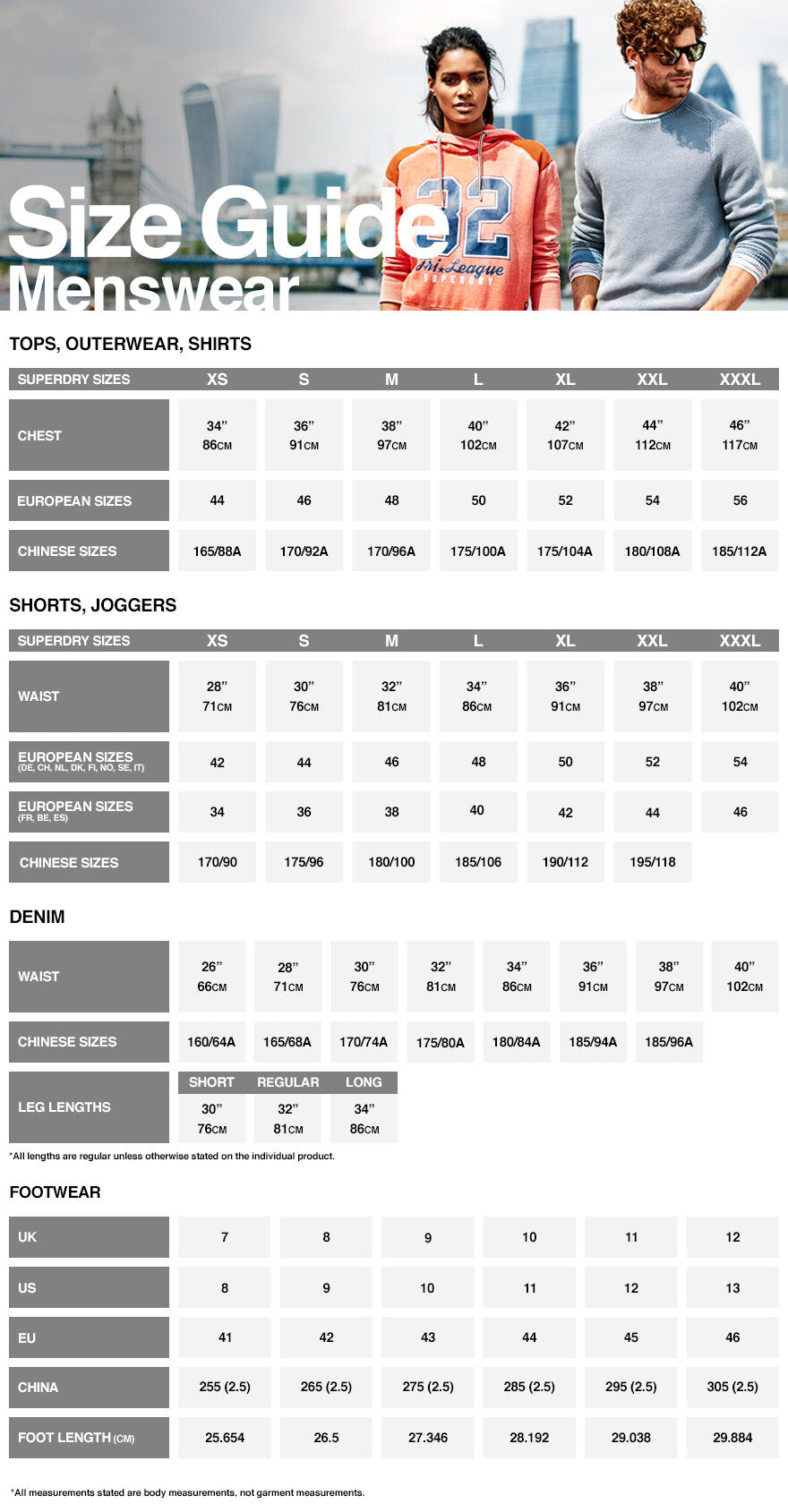 Sizing Charts – LIFE FOR MEN